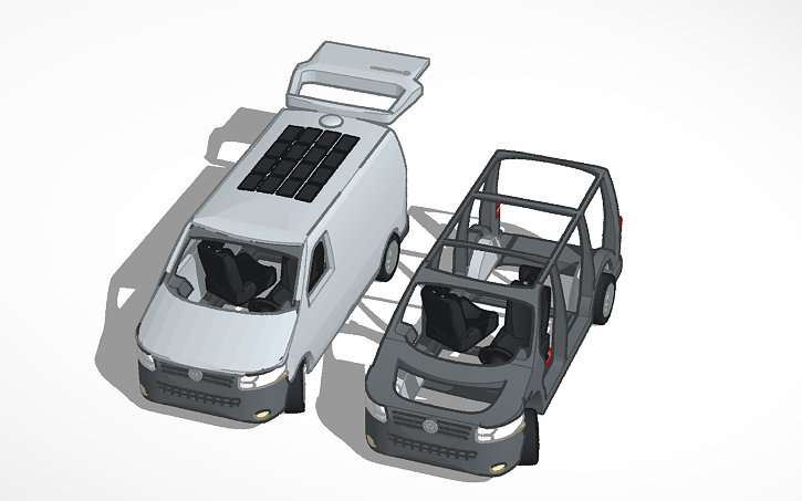 3D design VW Transporter T5 car van - Tinkercad