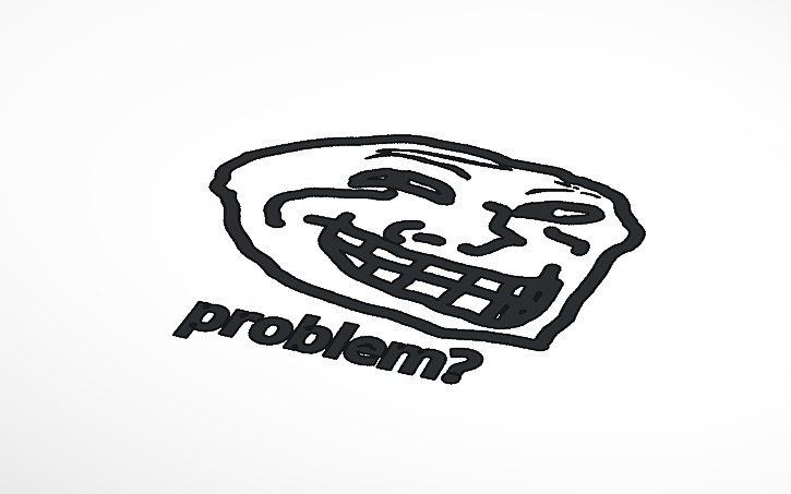 3D design Troll face - Tinkercad