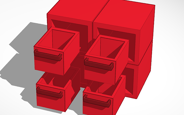 3D design Mini chest of drawers - Tinkercad