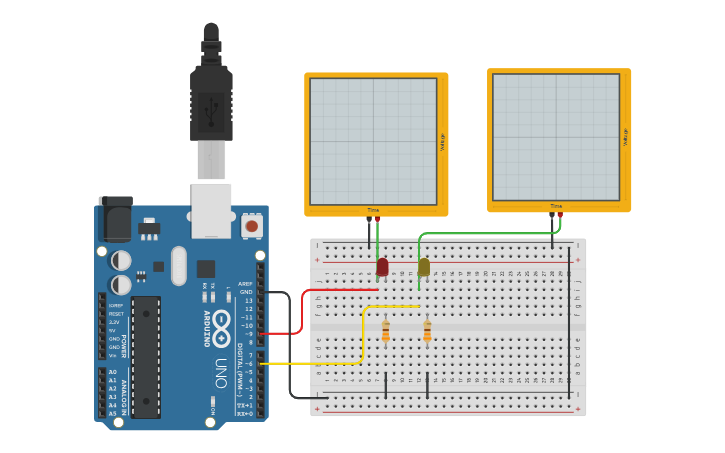 Circuit design LED_PWM - Tinkercad