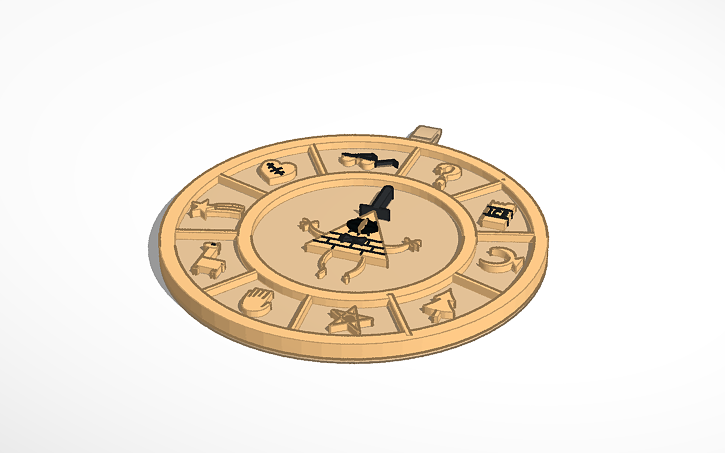 3D design Cipher Wheel Zodiac Pendant (Gravity Falls) - Tinkercad