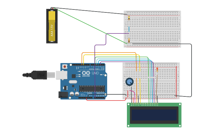 Circuit design DIGITAL DC VOLTMETER - Tinkercad