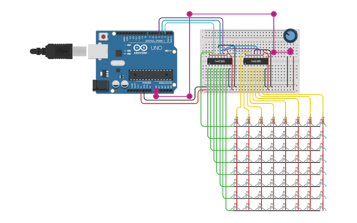 Circuit design Smiley 8x8 LED Matrix - Tinkercad