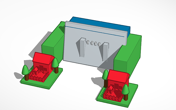 3D design Dam - Tinkercad