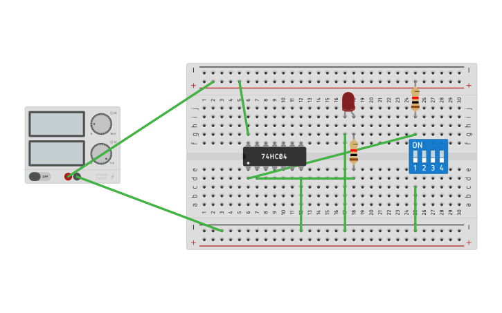 Circuit design AU1940178 Not Gate | Tinkercad