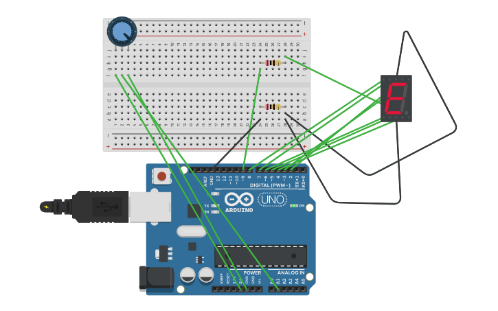Circuit design Potential meter - Tinkercad