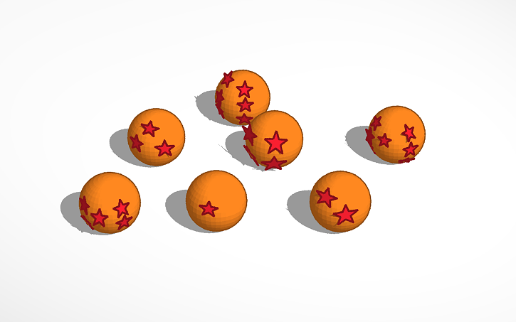 3D design Dragon Balls - Tinkercad