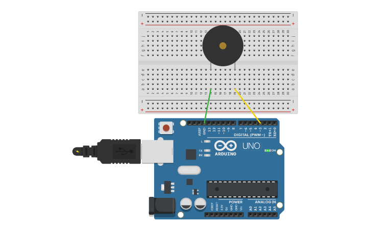 Circuit design error sound - Tinkercad