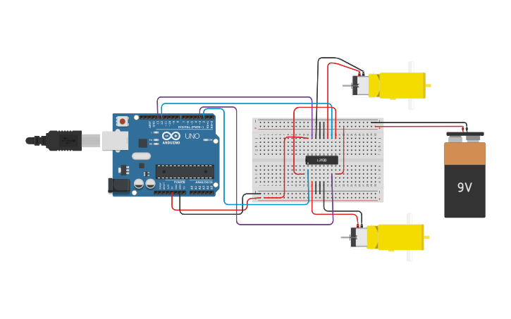 Circuit design Robô seguidor de linha - Passo 3 - Tinkercad