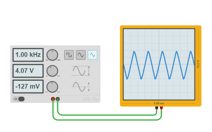 Circuit design FunctionGenerator와 Oscilloscope - Tinkercad