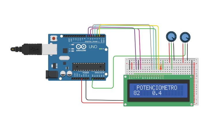 Circuit design Potenciometro - Tinkercad