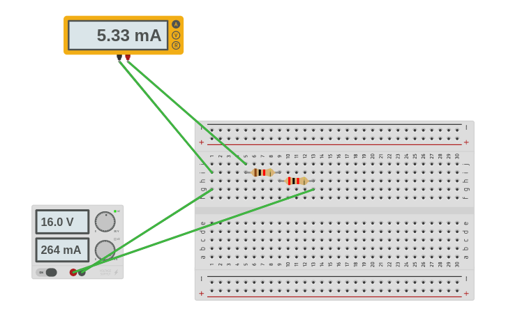 Circuit Design Series Resistors Tinkercad