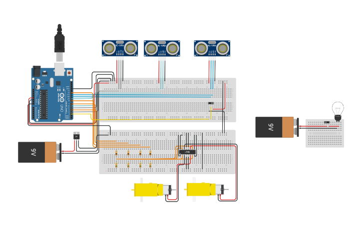 Circuit design Automatic Vacuum Cleaning Robot - Tinkercad