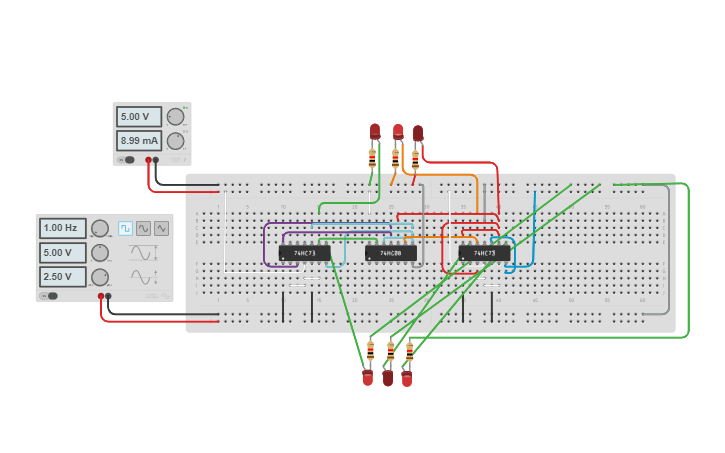 Circuit Design Push Button Counter Tinkercad