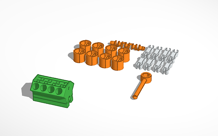 3D design v8 engine - Tinkercad