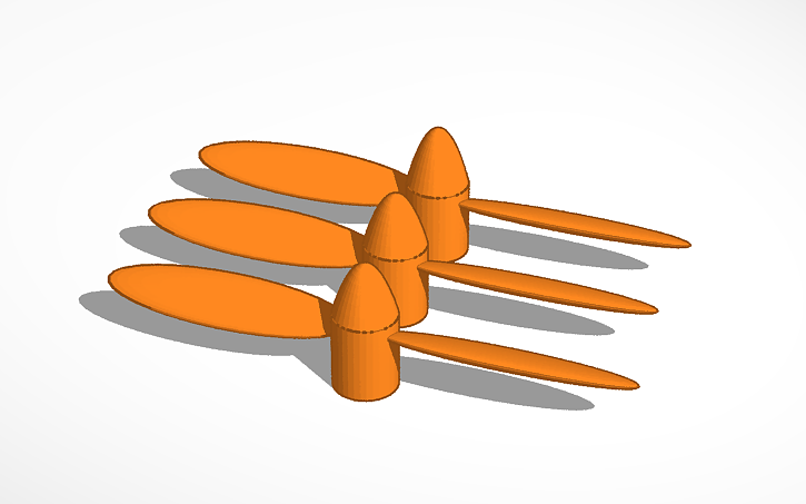 3D design propellers 3mm 3,5mm 4mm - Tinkercad