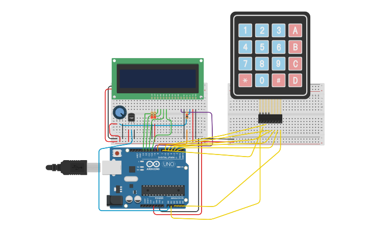 Circuit design Practica Arduino + Pantalla | Tinkercad Circuit design Practica Arduino + Pantalla | Tinkercad