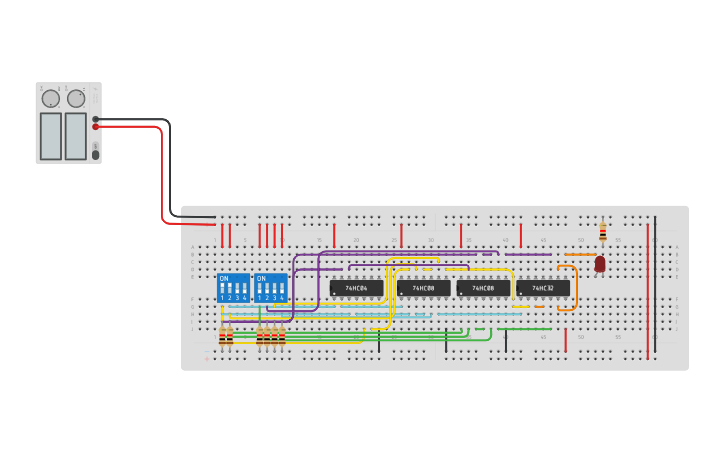 Circuit design mux 4x1 - Tinkercad