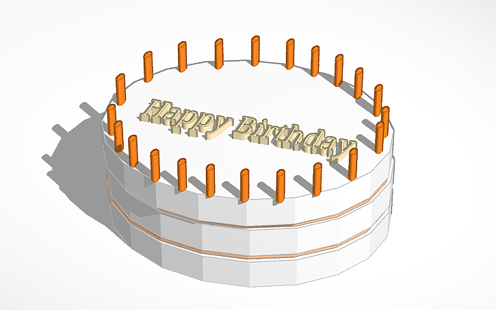 3D design Birthday Cake | Tinkercad