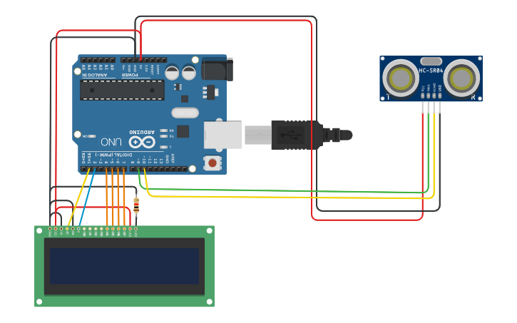 Circuit Design Arduino Rader System Tinkercad