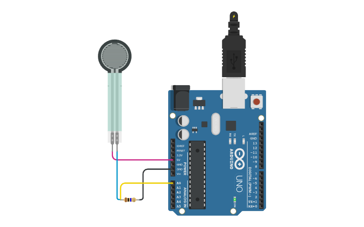 Circuit design Sensor de fuerza - Tinkercad