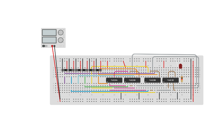 Circuit design 4X1 MUX - Tinkercad