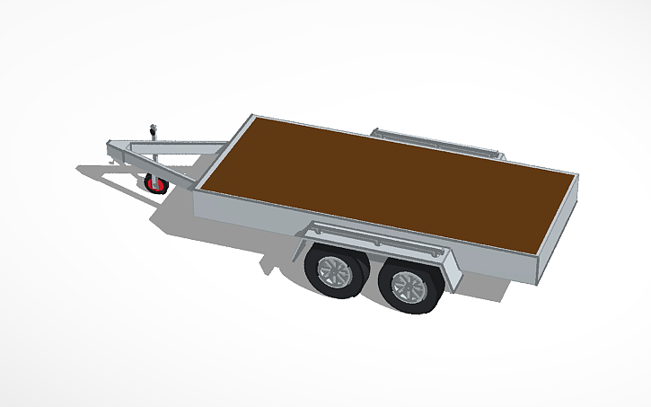 3D design heavy duty equipment trailer - Tinkercad