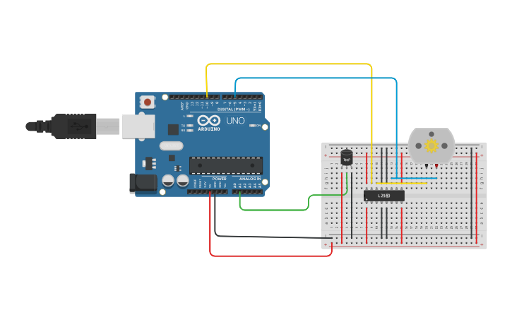 Circuit design Smart irrigation - Tinkercad