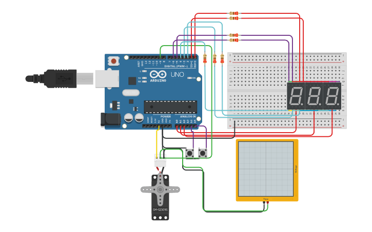 Circuit design Atividade 9 - Servo Motor - Tinkercad