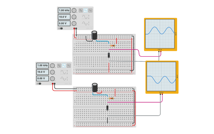 Circuit design Clamper Circuit - Tinkercad