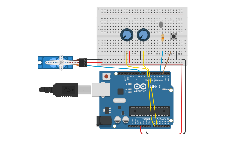 Circuit design MATLAB AD Arduino Side | Tinkercad