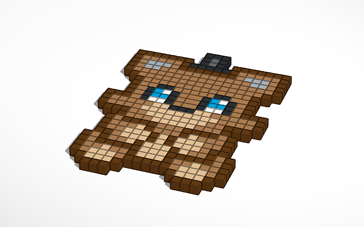 3D design Freddy's pixel art | Tinkercad