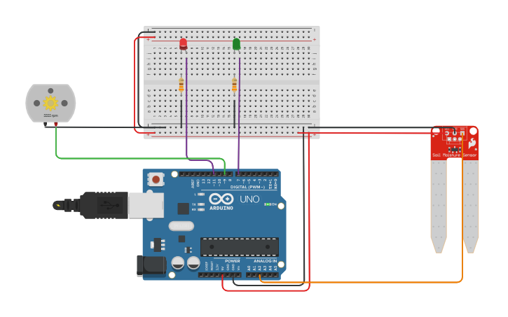 Circuit design Smart Agriculture system - Tinkercad