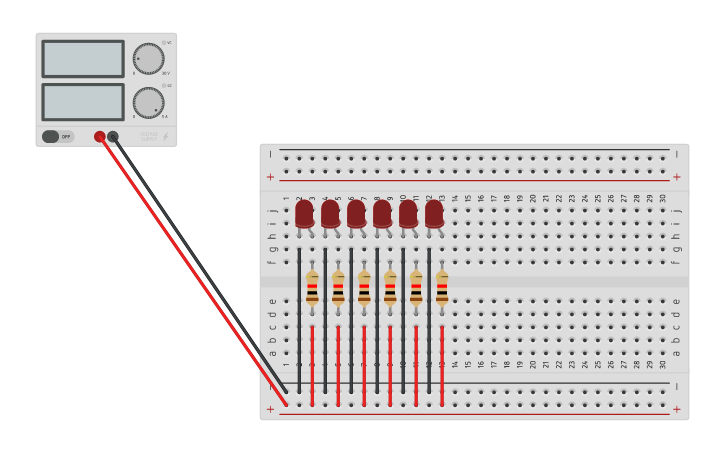 Circuit design Sola_led in parallelo - Tinkercad