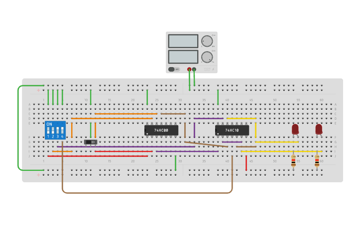Circuit design SR Flip Flop - Tinkercad