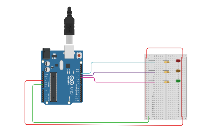 Circuit Design Semaforo Tinkercad