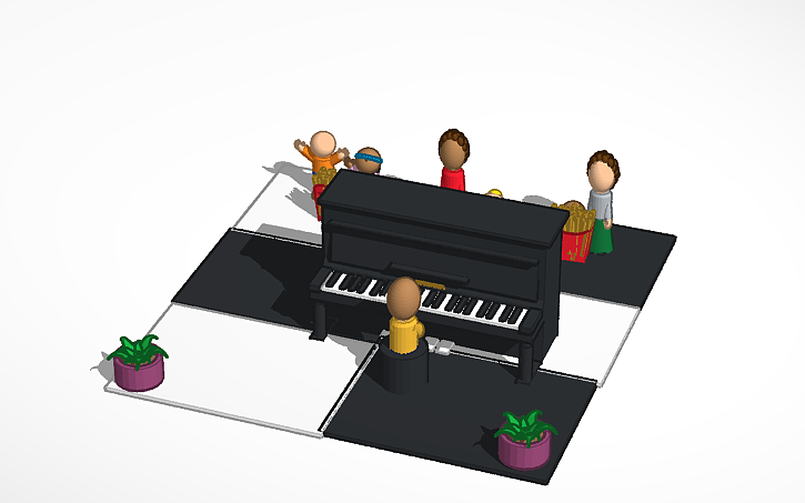 3D design Piano | Tinkercad