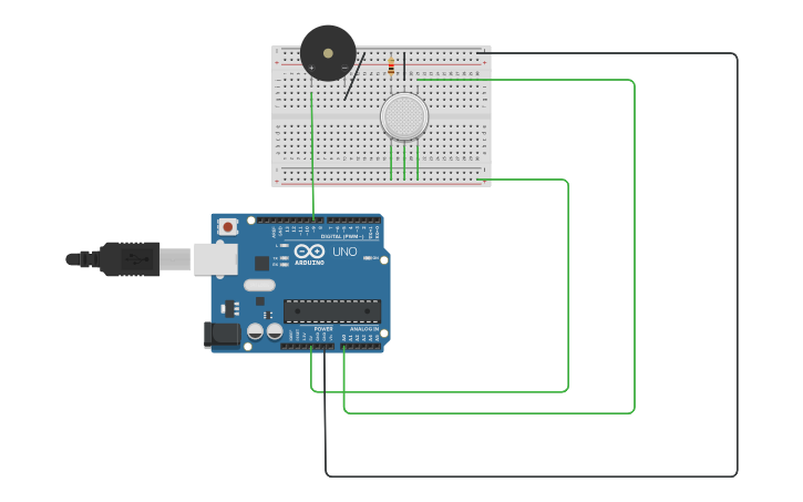 Circuit design Alcohol Detection - Tinkercad