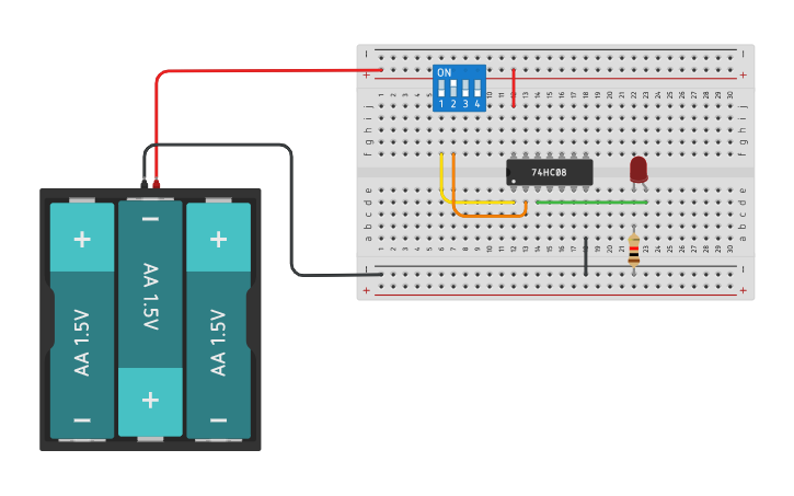 Circuit design And gate | Tinkercad