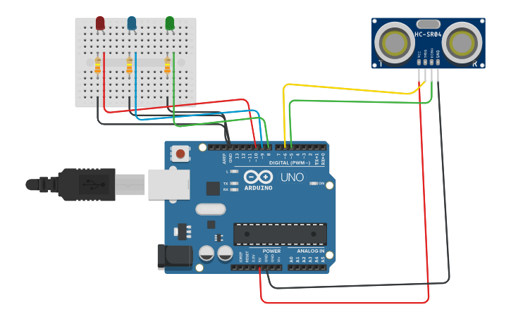 Circuit design Distance measure - Tinkercad