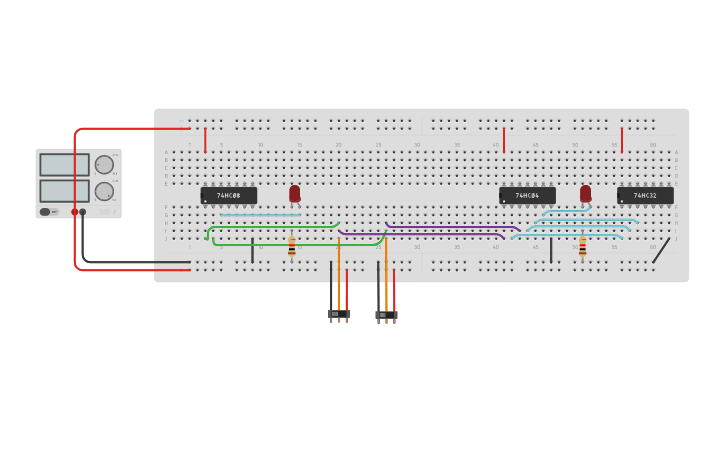 Circuit design Equivalencia de portas - Tinkercad