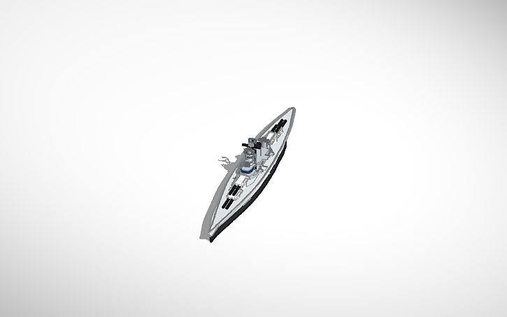 3D design RKFC 20in gun Battlecruiser Modifyed for flying auto - Tinkercad