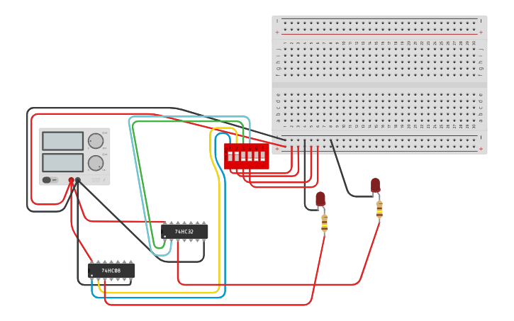 Circuit design Logic Gates example - Tinkercad