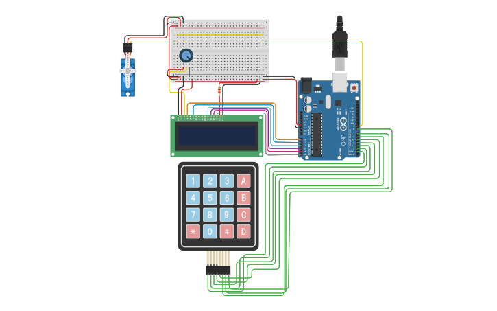 Circuit Design Key Pad Lcd 12 3 64 Tinkercad