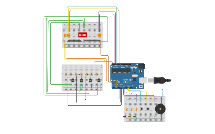 Circuit design FND회로 | Tinkercad