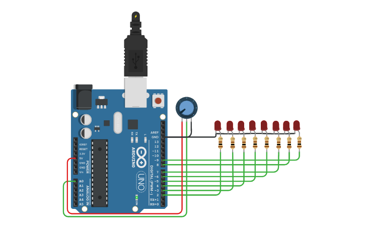 Circuit Design Led Chaser Tinkercad 6753
