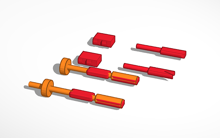 3D design Sounder and chisel Ends Round and Tapered - Tinkercad