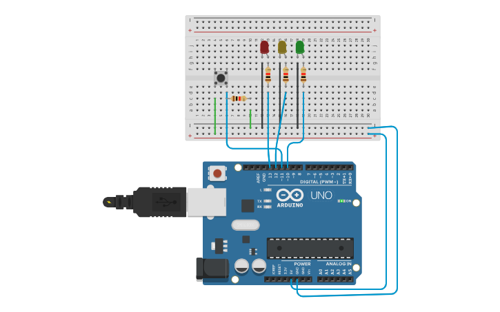 Circuit design pushbutton - Tinkercad