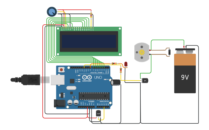 Circuit Design Temperature Based Fan Speed Control 012 Tinkercad