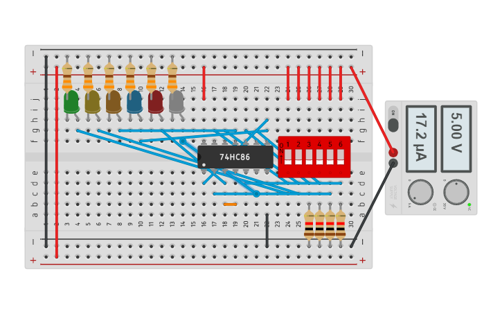 Circuit design XOR Circuit - Tinkercad